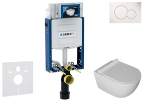 Geberit Kombifix - Set předstěnové instalace, klozetu Gaia a sedátka softclose, tlačítko Sigma01, alpská bílá SANI15CA3103