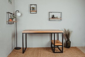 Wudboys Pracovní stůl KAROL Barva kovu: Bílá, Dřevo: Dub, Rozměr: 1300X600, moderní skandinávský styl