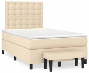 Box spring postel s matrací krémová 120x190 cm textil 3270388