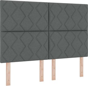 Postel s boxspringem s čelo Tmavě šedá 140 x 200 cm textil 3344150