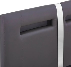Rám postele s LED šedý umělá kůže 90 x 200 cm 280856