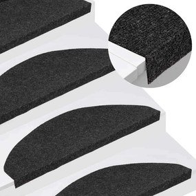 Samolepicí podložky na schody 20 ks černé 65x22,5x3,5 cm 3365906