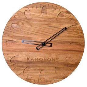 Kamohome Dřevěné nástěnné hodiny URSA Průměr hodin: 30 cm, Materiál: Buk
