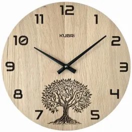 KUBRi 0100E - Strom života v přírodním dubu na hodinách vyrobených v čechách