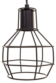 Závěsné svítidlo H82 industrial, mrížka 3 74207 - kov / dřevo - Černá