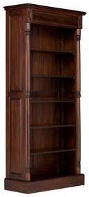 furniture-nabytek.cz - Masivní knihovna Camford II z mahagonu, lakovaná, hnědá – 85×36×180 cm
