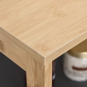 HOMCOM koupelnová skříňka, víceúčelová skříňka, 3 patra, nastavitelná, MDF + bambus, šedá, 32x30x80 cm