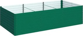 Outsunny obdélníkový pozinkovaný vyvýšený záhon pro venkovní použití - otevřené dno - 240 x 120 x 60 cm, zelený