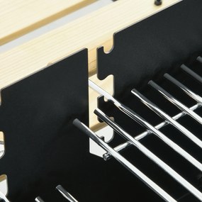 Outsunny gril na dřevěné uhlí BBQ kempinkový gril se dvěma rošty a odkládací plochou, kovový, černý 113x53,5x82,5cm na zahradu a terasu | Aosom.de