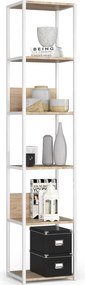 Kovový regál Loft 40 cm bílá/dub sonoma