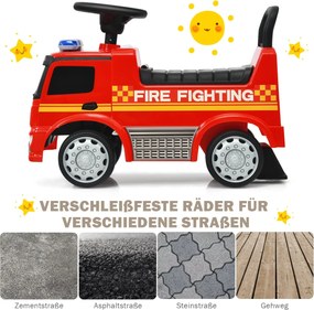 Costway Dětské hasičské auto s licencí Mercedes Benz červené – 62 × 29 × 43 cm