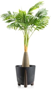 PLASTOVÝ KVĚTINÁČ MOSS 26X25 CM IMITACE BETONU ČERNÁ