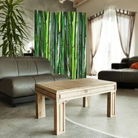 Ozdobný paraván, Bambus - 110x170 cm, třídílný, obustranný paraván 360°