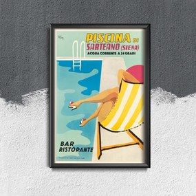 Retro plakát Itálie piscina di sarteano
