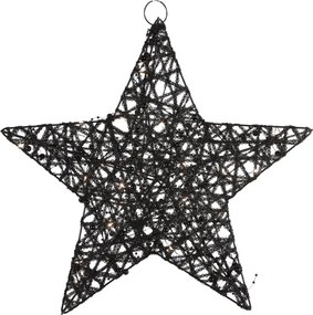 Vánoční dekorace hvězda STARIELLE s LED osvětlením 30 cm, černá