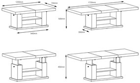 Konferenční stolek MATERA 2 (šedá lesk/šedá lesk)