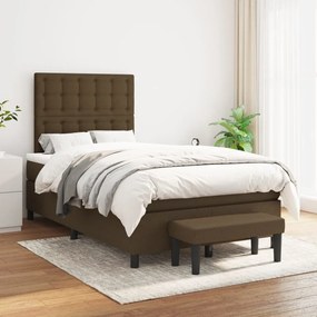 vidaXL Box spring postel s matrací 120x200 cm textil [3136906] Barva: tmavě hnědá