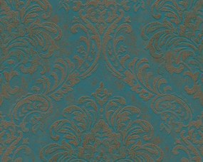 Luxusní vliesová tapeta barokní, zámecká - petrolejová, modrá, zlatá 4002391124 (0,53 x 10,05 m) A.S.Création
