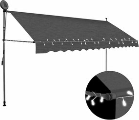 Ručně zatahovací markýza s LED světlem 400 cm antracitová 145868