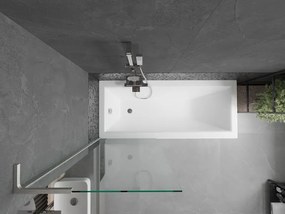 Mexen Next L, 1-křídlová vanová zástěna 70 x 150 cm, transparent, 6mm čiré sklo, profil broušená ocel, 895-070-000-03-00-97