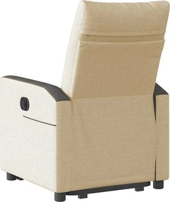 Elektrické zvedací polohovací křeslo krémové textil 3324070