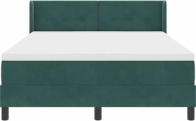Postel s boxspringem s čelo Tmavě zelená 200 x 140 cm samet 3341471