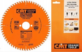 Cmt Pila kotoučová ponorná 190x20x2,6/1,6/64z 292.190.64M