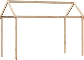 Patrová postel se střechou 80 x 200 cm masivní borové dřevo 3282121
