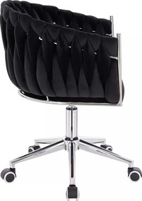 LuxuryForm DESIGN Židle NORDEN VELUR na stříbrné podstavě s kolečky - černá