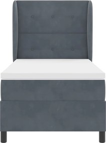 Postel s boxspringem s čelo Tmavě šedá 200 x 100 cm samet 3340917