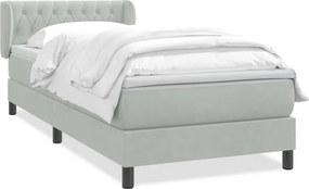 Box Spring Postel s matrací Světle šedá 90x220 cm Samet 3317805