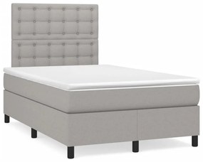 Box spring postel s matrací a LED světle šedá 120x190 cm textil 3270225