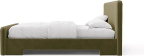 Světle zelená čalouněná dvoulůžková postel s roštem 140x200 cm Eda – Micadoni