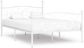 Rám postele s laťkovým roštem bílý kov 140 x 200 cm 284450