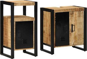 Sada koupelnového nábytku 2 ks Hnědá a černá 55 x 35 x 60 cm 3305598