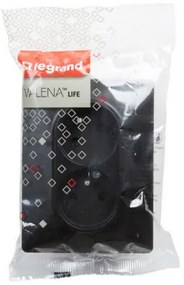 Legrand Valena LIFE dvojzásuvka černá s clonkami 756376