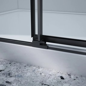 Gelco DRAGON BLACK sprchové dveře do niky 80 x 200 cm posuvné černá čiré sklo GD4280B