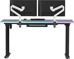 ULTRADESK Quest černá-šedá / Herní stůl / 140 x 70 x 72 - 120 cm / nas