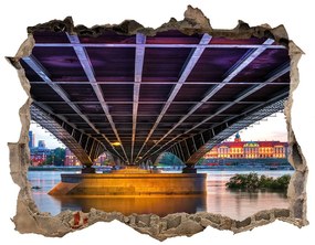 Wallmuralia Nálepka fototapeta 3D výhled Most ve Varšavě 95x64 cm
