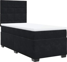 Box spring postel s matrací černá 90x190 cm samet 3293088