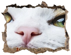 Wallmuralia Díra 3D fototapeta nálepka Zelená kočičí oči 95x64 cm