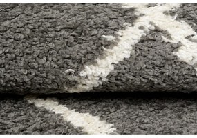 Kusový koberec shaggy Praka šedý atyp 80x300cm