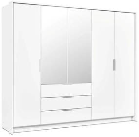 Šatní skříň MALLE 255 bílá/zrcadlo