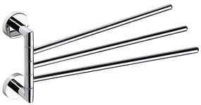 Sapho - Nástěnný věšák na ručníky otočný X-ROUND 19,5x45 cm lesklý chrom