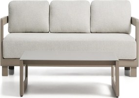 Béžový/taupe hliníkový zahradní lounge set pro 3 osoby Nerano – Kave Home