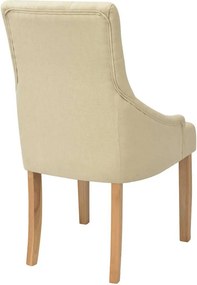 Jídelní židle 4 ks krémové textil 274425