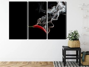 Vícedílný obraz Červené Chilli S Kouřem Nedostatek Nedostatek Plátno Canvas 180x120