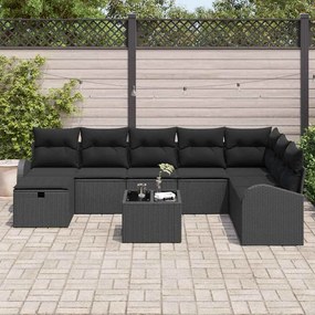 Set pohovek 9 ks Černá polyratan 3359142