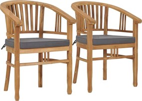 vidaXL Zahradní židle s poduškami 2 ks masivní teakové dřevo [49431] Barva: Krémová a antracitová