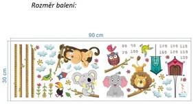 Živá Zeď Samolepka Dětský metr Zvířátka ze ZOO